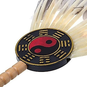 Folding Hand Fan Folding Fan Handheld Folded Fan Bamboo Dance Hand Fans Chinese Fan Ancient Black Feather, Bamboo Hand Fan Foldable Fan Hand Held Fans (Color : A, Size : 46cm)