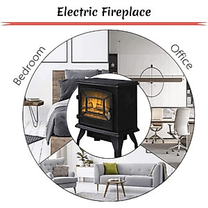 Electric Fireplace Fireplace Heater, Portable Freestanding Fireplace, Stove Heaters with Realistic Flame &Overheating Safety Protection, Fireplace Heaters for Indoor Use, 1500W CSA