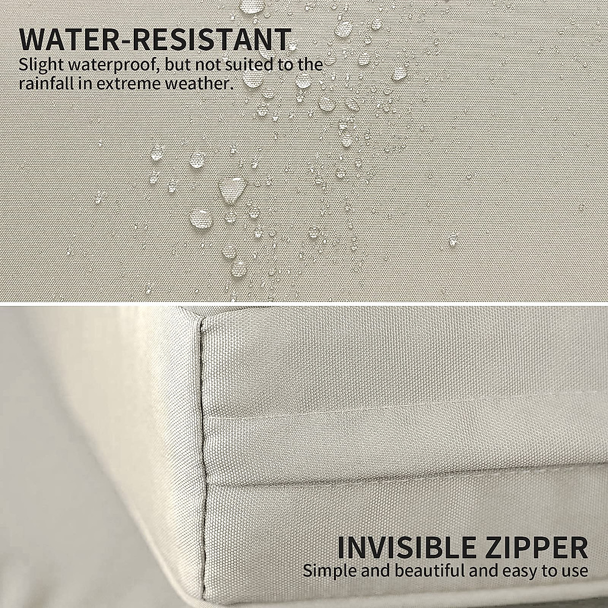 WAROOM Outdoor Cushion Covers for Patio Furniture 7 Piece Set, Replacement Cushion Slipcovers Fits 6 Seater Outdoor Couch Rattan Sectional Sofa, Water Repellent Pillow Cover Only, Khaki