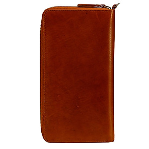 FINELAER Travel Passport Zip Around Long Leather Wallet