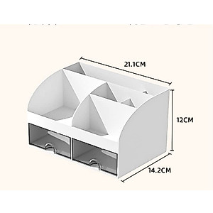 Office Desktop Organizer Box With Different Grids Sorting Storage Box Orderly And Tidy Stationery Organizer Box For Books Paper Clips Pens Office Supplies (Blue)
