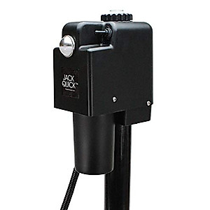 Quick Products JQ-3500B Power A-Frame Electric Tongue Jack with LED Work Light and Permanent Ground Wiring for Camper Trailer, RV - 3,650 lbs. Capacity (Higher then Standard 3,500 lbs. Jack!), Black