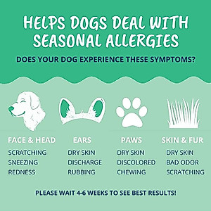 Under The Weather Allergy & Itch Relief Powder for Dogs | Dog Allergy and Itch Aid | Immune Booster and Skin & Coat Supplement for Dogs | Aids Seasonal Allergies, Skin Hot Spots & Anti-Itch