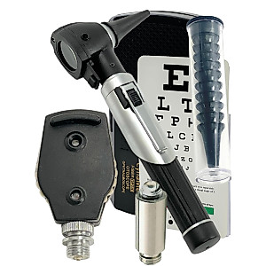 Premium Fiber Optic 3.2V Pro Led Otoscope Set Ent with Hard Case Plus 1 Extra Bulb Cynamed