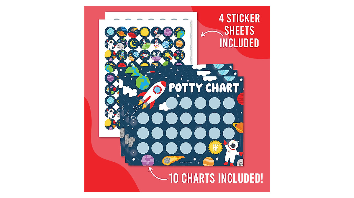 Fun Space Potty Training Chart for Kids with Stickers