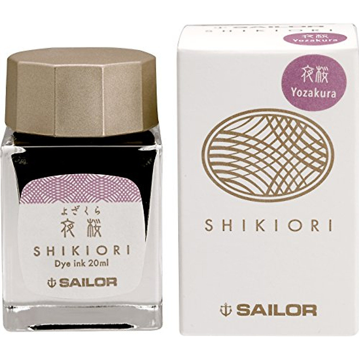Sailor 13-1008-217 Fountain Pen, Bottle Ink, Four Seasons Weave, Moonlit Night Water Surface, Night Cherry Blossom