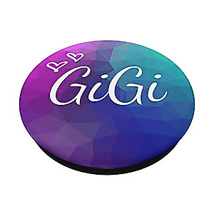 Gigi Heart Love Blue Purple polynomial background Shape gift PopSockets Swappable PopGrip
