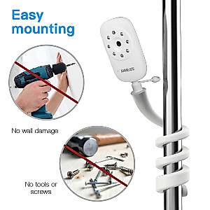 Koroao Flexible Twist Mount for ANMEATE SM24 /Babysense V24US /GoodBaby UU24 Video Baby Monitor Without Tools or Wall Damage
