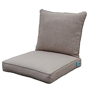 QILLOWAY Polyester Outdoor Chair Cushion Set,Outdoor Cushions for Patio Furniture, All Weather.Charcoal Grey/Black