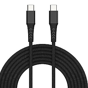 BoxWave Cable Compatible with Acer ConceptD 7 Ezel CC715-71-7163 (15.6 in) - DirectSync PD Cable (10ft) - USB-C to USB-C (100W), Long 10 Foot PD Braided Nylon Alloy Cable - Jet Black