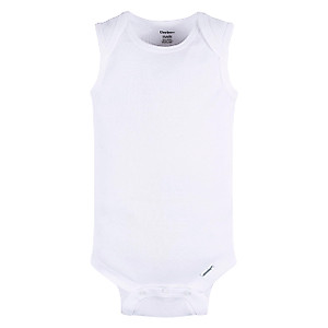 Gerber Unisex Baby Multi-Pack Sleeveless Onesies Bodysuit White 18 Months