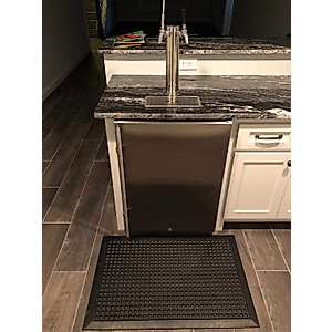 Yesland Rubber Door Mat 35 x 23 Inches, Durable Restaurant Kitchen Non-Slip Bar Drainage Utility Floor Mat, Ideal Entry Way Doormat for Home and Garden & Indoor Outdoor Wet Area