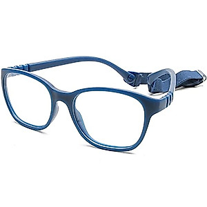 Geborilma Kids Flexible Glasses Frames for Kids - Kids Prescription Glasses 4-7 y Rbg Glasses for Kids Eyeglasses Unbreakable Navy