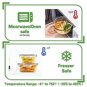 HOMBERKING 12 Sets Glass Food Storage Containers with Lids, Glass Meal Prep Containers, Airtight Glass Bento Boxes, BPA Free & Leak Proof, Pantry Kitchen Storage(12 lids & 12 Containers) - Gray