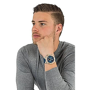 Invicta Men's Aviator Stainless Steel Quartz Watch with Silicone Strap, Blue, 26 (Model: 22523)