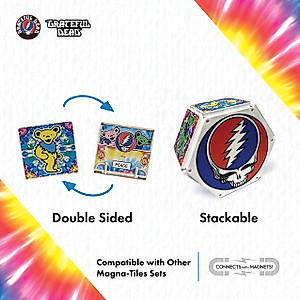 CreateOn Magna-Tiles Grateful Dead Music Collection Magnetic Tiles, Magnetic Kids’ Building Toys, Educational STEM Toys for Ages 3+, 15 Pieces