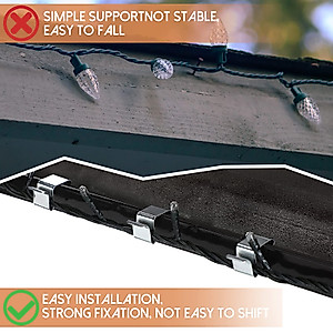 Sadnyy Christmas Lights Gutter Hooks Galvanized Holiday Roof Light Clips Xmas Hangers Outdoor Seasonal Lighting for Kitchen (50 Pcs,21 x 14.5 mm)