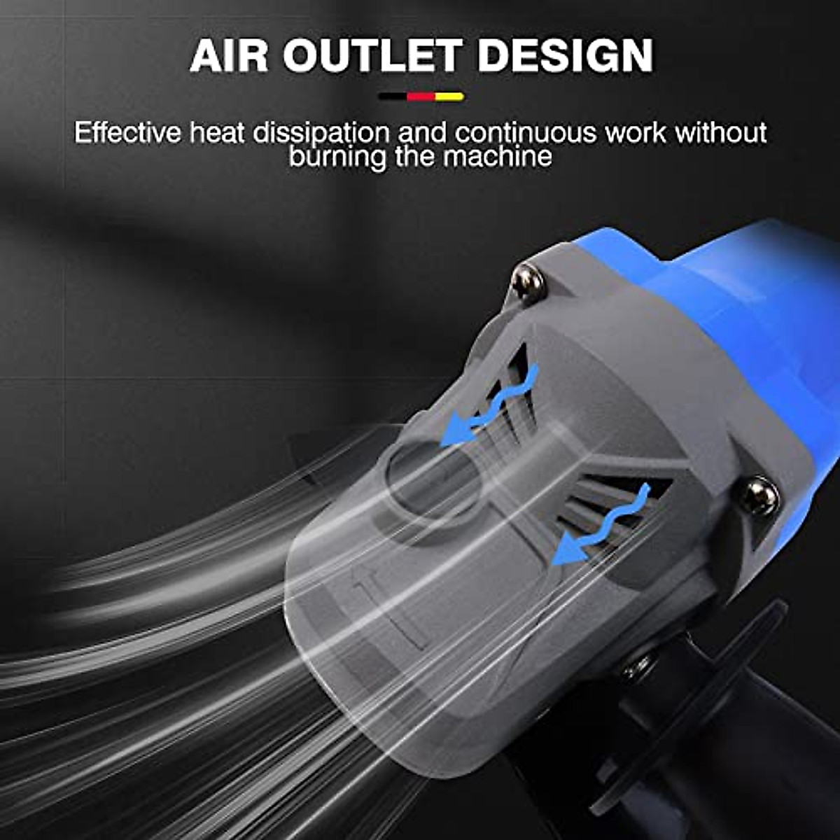 Brushless 4-1/2 Inch Angle Grinder Cordless Angle Grinder Tool with 6.0Ah Lithium-Ion Battery and Charger, 7.5-Amp 21V Electric Power Tools with Cutting Wheels, Flap Disc, for Cutting, Polishing