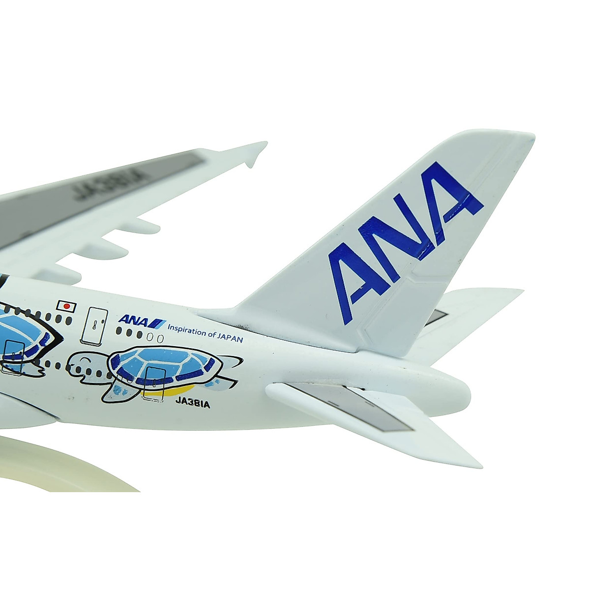 TANG DYNASTY(TM) 1:500 15cm A380 ANA Sea Turtle Metal Airplane Model Plane Toy Plane Model (Blue)