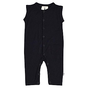 Kyte Baby Romper, Bamboo Rayon, Midnight, 0-3 months, Sleeveless Snap, Baby Clothing