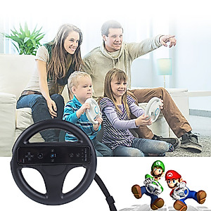 2Pack Mario Kart Steering Wheels Compatible for Nintendo Wii Remote, TechKen Mario Kart Racing Wheel Compatible with Nintendo Wii, Mario Kart, Tank, More Wii or Wii U Racing Games