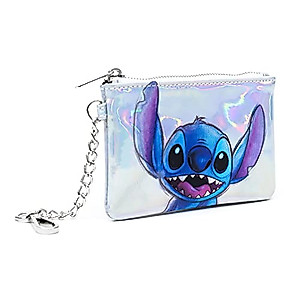 Disney Bag and Wallet Combo, Disney 100 Lilo and Stitch Stitch Pose Iridescent Holographic, Oil Slick Vegan Leather