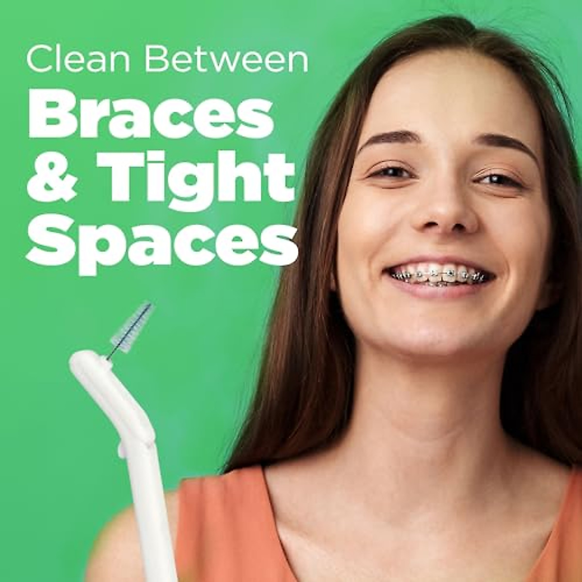 GUM Proxabrush Go-Betweens Refills - Tight - Compatible with GUM Permanent Handle -Reusable Interdental Brushes for Tight Teeth - Soft Bristled Dental Picks, 8ct