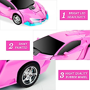 Transform Remote Control Car Toys for 3 4 5 6 7 8+ Year Old Boys Girls - 1:18 Rc Car Transformation Robot with One-Button Deformation & 360° Rotating Drifting, Cool Toys Gifts Transforming Robot Car