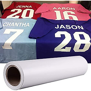 Frisco Craft HTV Vinyl Rolls - Heat Transfer Vinyl for Custom Prints - 12" x 20ft White Matte HTV Roll - Iron on Vinyl for All Cutter Machine - PU HTV Heat Transfer Vinyl - DIY Heat Vinyl (White)