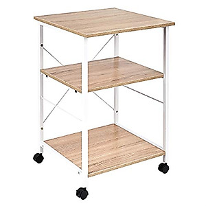 Amazon Basics Multipurpose Rolling Cart, Desk Extender, Natural