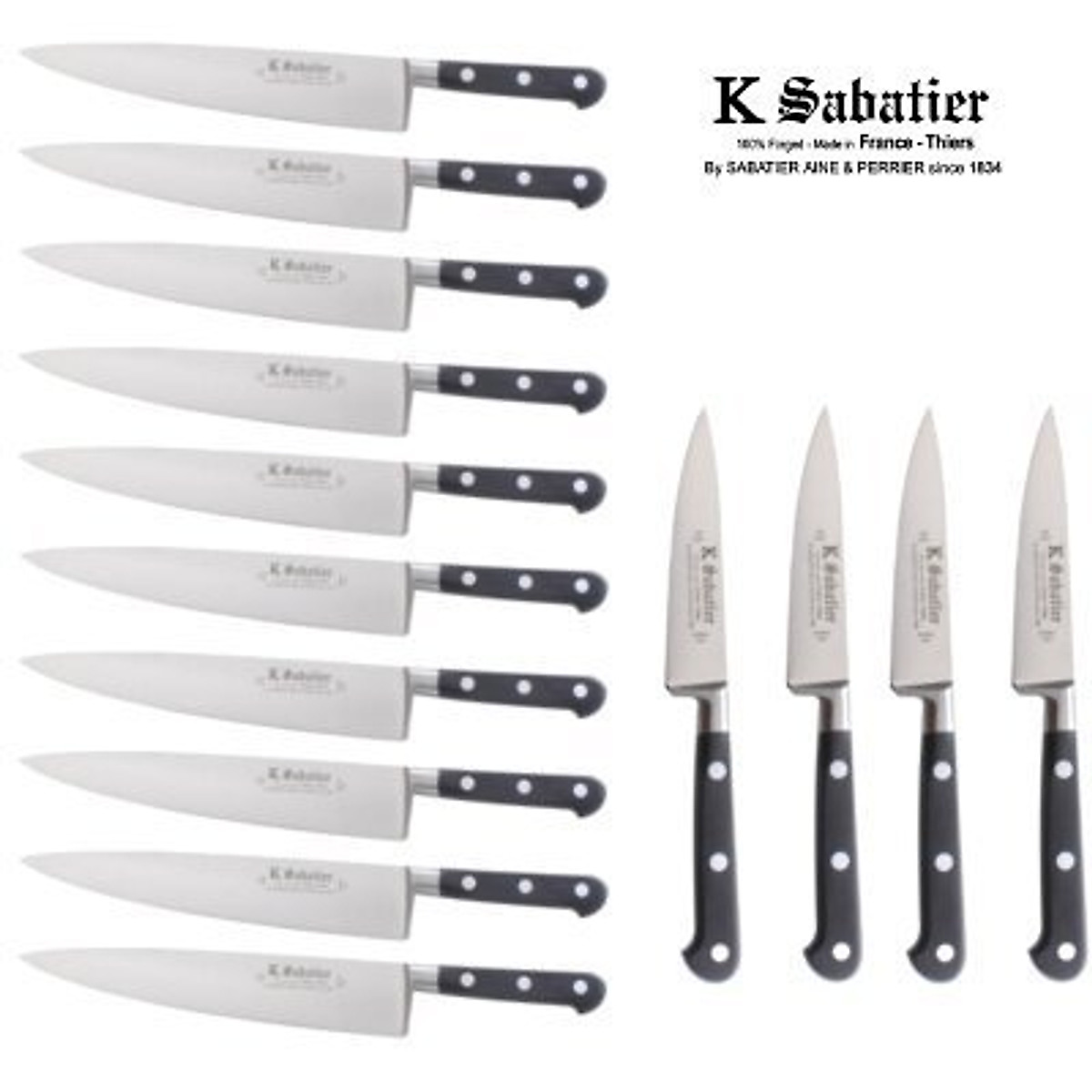 French Sabatier 10 Inch Forged Carbon Steel Chef Knife