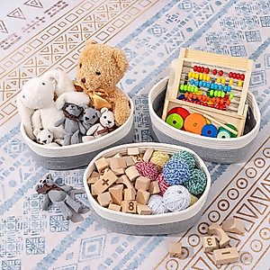 CubesLand Cube Shelf Storage Baskets for Organizing, Woven Shelf, Closet Bins Shelves Toy Basket Box Nursery Baby 2 Packs Organization Off White/Light Gray