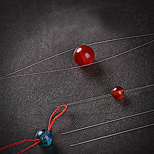 18 Pieces Beading Needles, 6 Sizes Seed Beads Needles Big Eye Beading Needles Collapsible Beading Needles Set for Jewelry Making with Needle Bottle