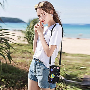 Small Crossbody Wallet Phone Bag, Nylon Cell Phone Purse, Travel Crossbody Bag Cell Phone Shoulder Bag Arm Bag Mini Wallet Purse, with Headphone Port (Balloon)