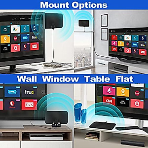 Eightwood Amplified Digital HD TV Antenna with Amplifier Signal Booster, 120+ Miles Range Support 4K 1080p Fire TV Stick and All TV’s Indoor HDTV Antennae for Local Channels-10ft Coax Cable