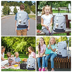 HengQiYu Boys and Girls Insulated Lunch Bag Set Backpack, Youth School Backpack, Children's Backpack, Laptop Backpack (blue)