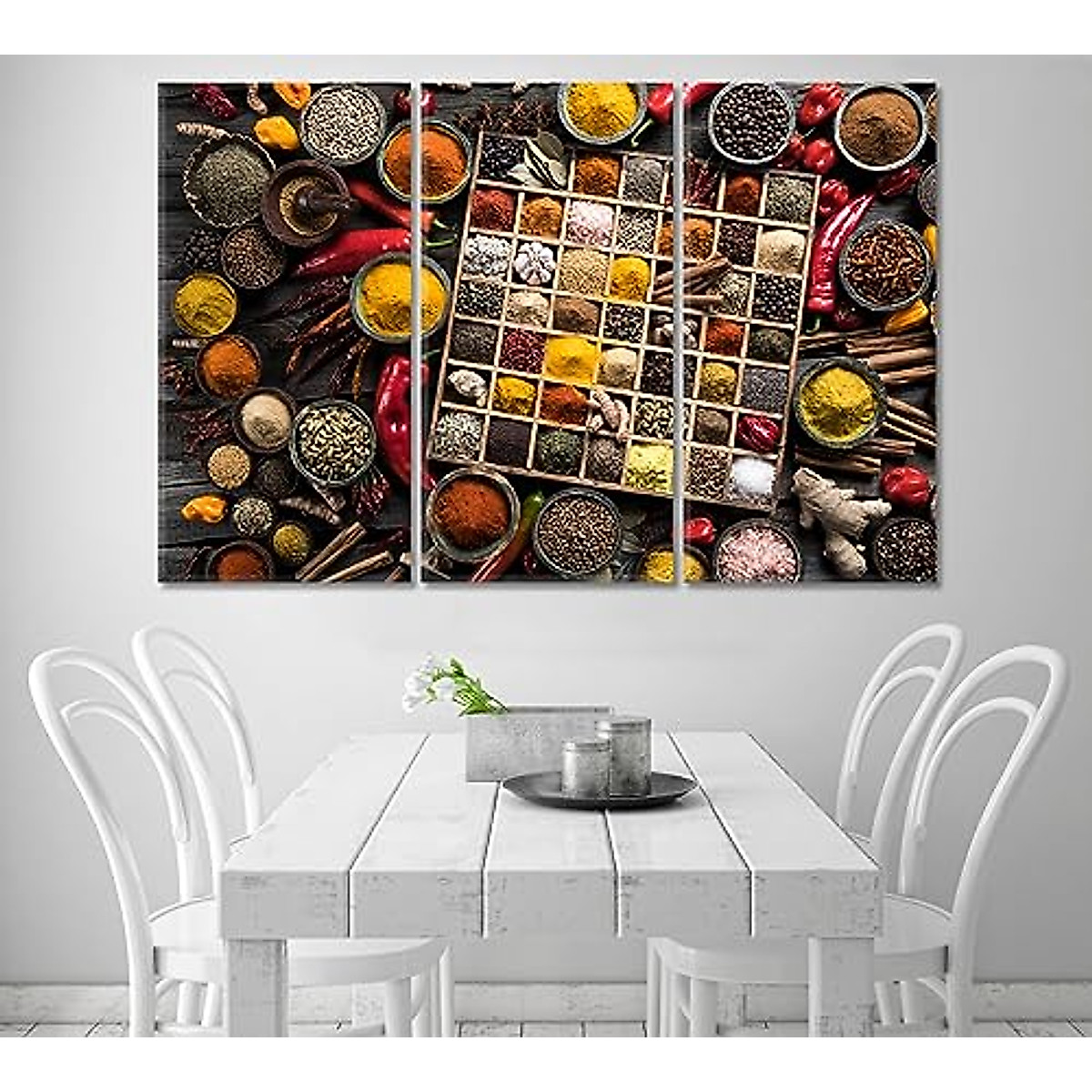 Variety of Spices and Herbs Canvas Print 5 Panels / 36x24 inches