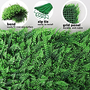Baoz 12 PCS Artificial Grass Wall Panel 24"x16" Boxwood Hedges Wall Panels 32 Sq.ft Faux Greenery Plant Wall Backdrop Garden Greenery Privacy Fence Screen for Outdoor Indoor Backyard Wedding Decor