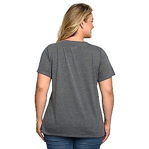 Beatles Plus Size Womens T-Shirt V-Neck Come Together Vintage Print (Charcoal, 4X)