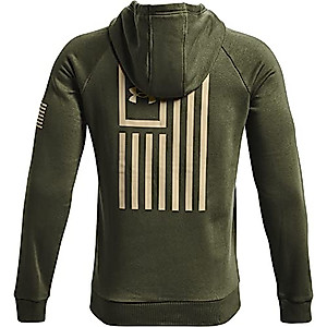 Under Armour mens New Freedom Flag Hoodie, Marine Od Green (390)/Desert Sand, Large
