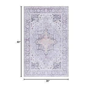 SAFAVIEH Tucson Collection Area Rug - 3' x 5', Sage & Ivory, Persian Medallion Design, Machine Washable Ideal for High Traffic Areas in Living Room, Bedroom, Dining (TSN105W-3)