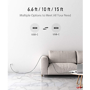 uni 100W USB C to USB C Cable 6.6ft, USBC to USBC Cable PD Fast Charging Cable, USB C Charger Cable (5A 20V) Compatible with Samsung Galaxy S24, iPhone15/Pro/Plus/ProMax, MacBook Air/Pro, iPad Pro