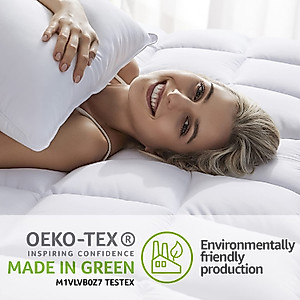 Seward Park Twin Size Mattress Pad Cooling Breathable Quilted Mattress Topper Fluffy Fitted Deep Pocket Pillow Top Mattress Cover White