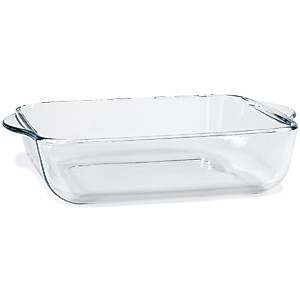 Red Co. 2 Qt Large 8.5” x 8.5” Square Clear Glass Casserole Baking Dish with Handles