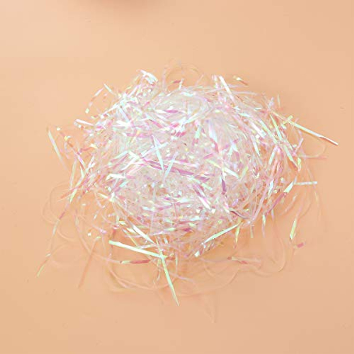 Milisten 20 Grams Iridescent Paper Shred Filler Sparkly Shredded Crinkle Paper for Gift Wrapping and Basket Filling 3MM