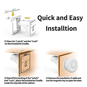 Child Safety Magnetic Cabinet Locks(20 Locks + 3 Keys), Baby Proof, No Tools Or Screws Needed - Norjews