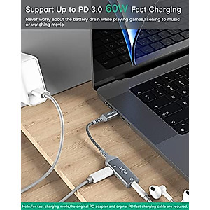 LERTOSEN 2 in 1 USB C to 3.5mm Headphone and Charger Adapter + USB Type C to 3.5mm Female Headphone Jack Adapter (Bundle)