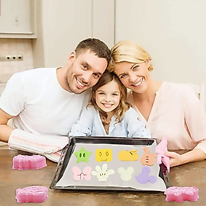 8 pcs Mouse Cookie Stamp, Cartoon Stamped Embossed Cookie Cutter Molds, Children's Baking Set, for Cookie Baking Supplies, Kids Birthday Party