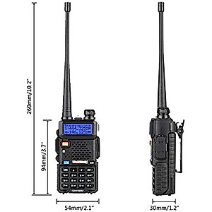 Baofeng UV-5R Dual Band Two Way Radio Pack of 6 (Black)