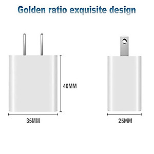 USB Wall Charger Block 2Pack Dual Port Cube Plug Power Charging Adapter Brick for Apple iPhone 14/13/12/XS Max/XR/X/8/8 Plus/7/6S/6S Plus/6/SE/5S/5C/iPad Mini/Air/Samsung Galaxy Kindle Fire LG